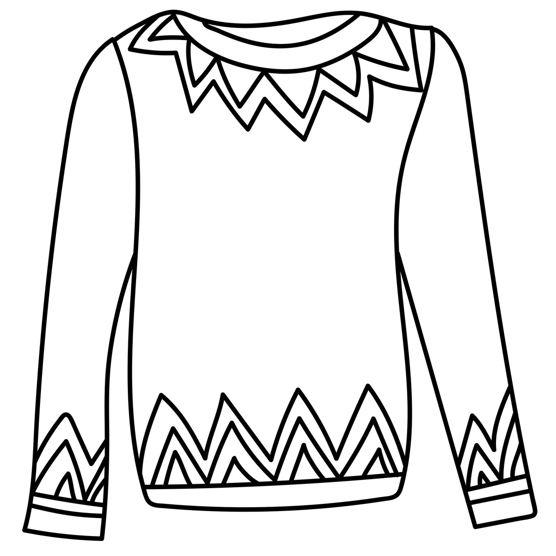 Holiday Sweater Coloring Page Funny Christmas Images Sketch Coloring Page