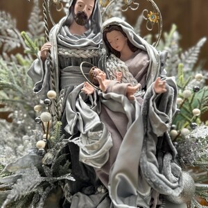 Silver Holy Family Nativity Table Centerpiece - Etsy