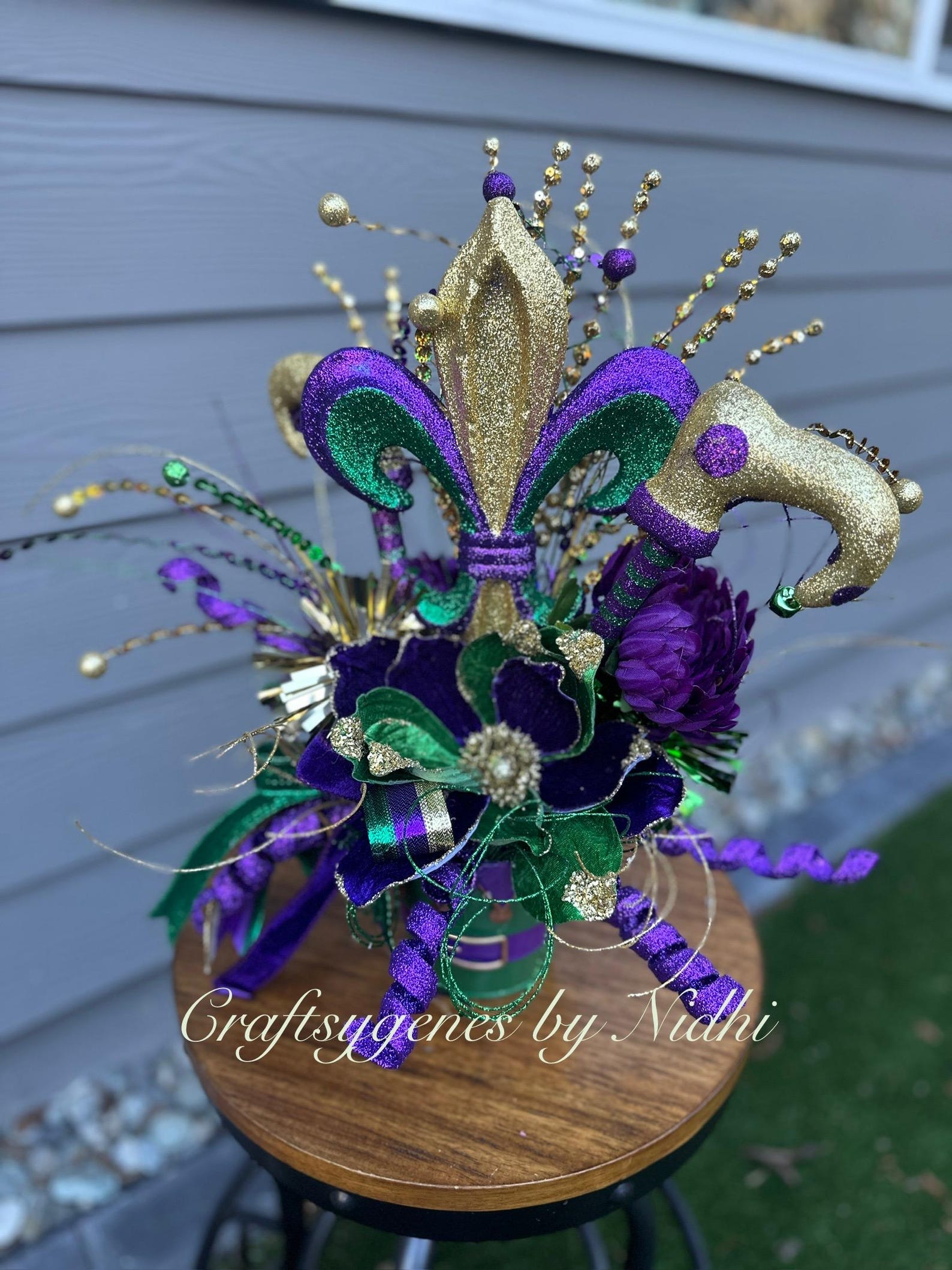 Mardi Gras Fleur De Lis Centerpiece: New Orleans Table Decor - Etsy