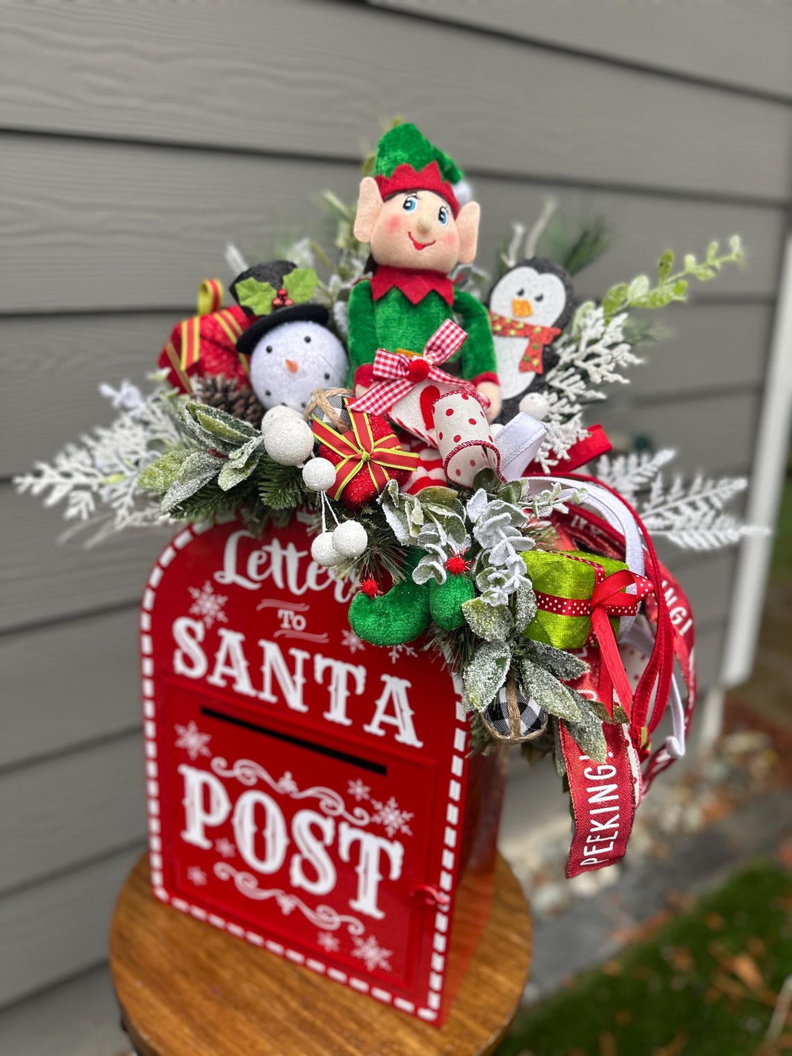 Letters to Santa. Mailbox Decor. Elf Table Decor. Mailbox Table Decor ...