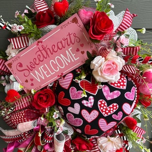 Welcome Sweethearts Wreath. Happy Valentine’s Day Wreath for Front Door ...