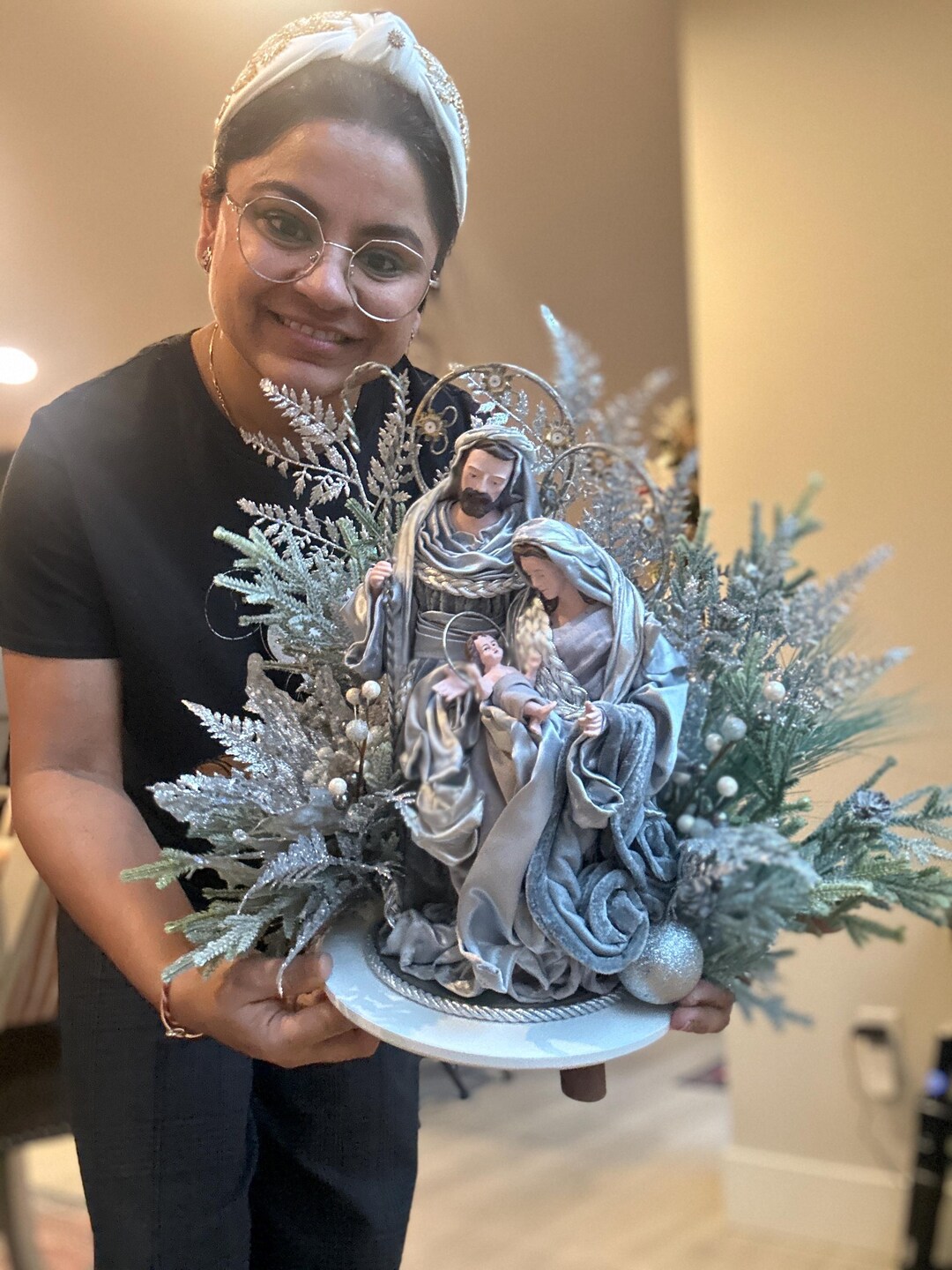 Silver Holy Family Nativity Table Centerpiece - Etsy