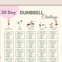 30 Day Dumbbell Challenge, Printable Dumbbell Exercise, Dumbbell ...