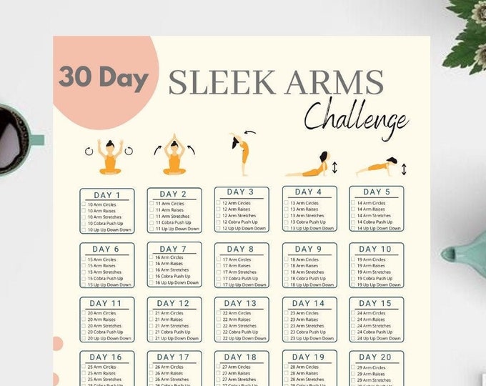 30 Day Sleek Arm Challenge Body Building Tracker How to - Etsy Canada