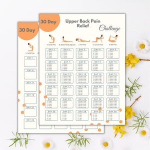 30 Day Upper Back Pain Relief Challenge Printable | Back Pain | Neck ...