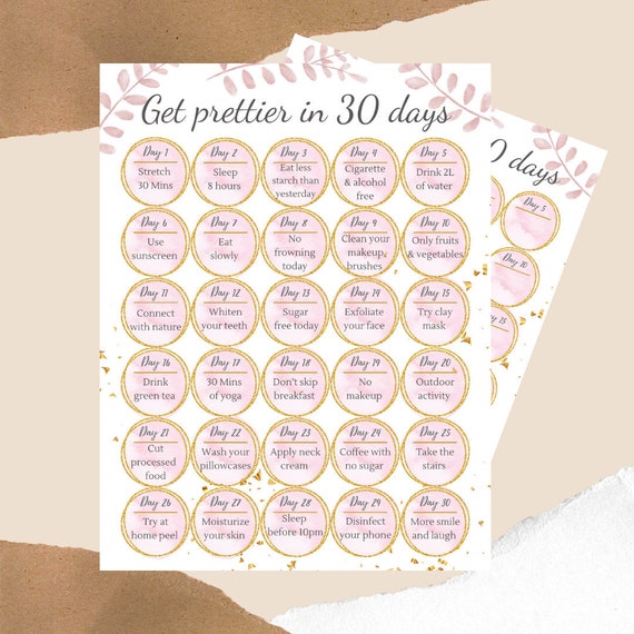 Get Prettier in 30 Days 30 Day beauty challenge Be pretty | Etsy