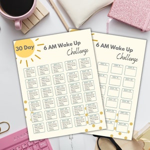 6 AM Wake up Challenge | Morning Person | Morning Routine Planner | Get ...