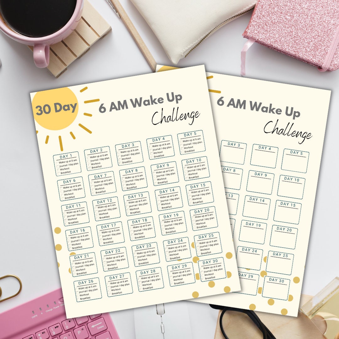 6 AM Wake up Challenge | Morning Person | Morning Routine Planner | Get ...