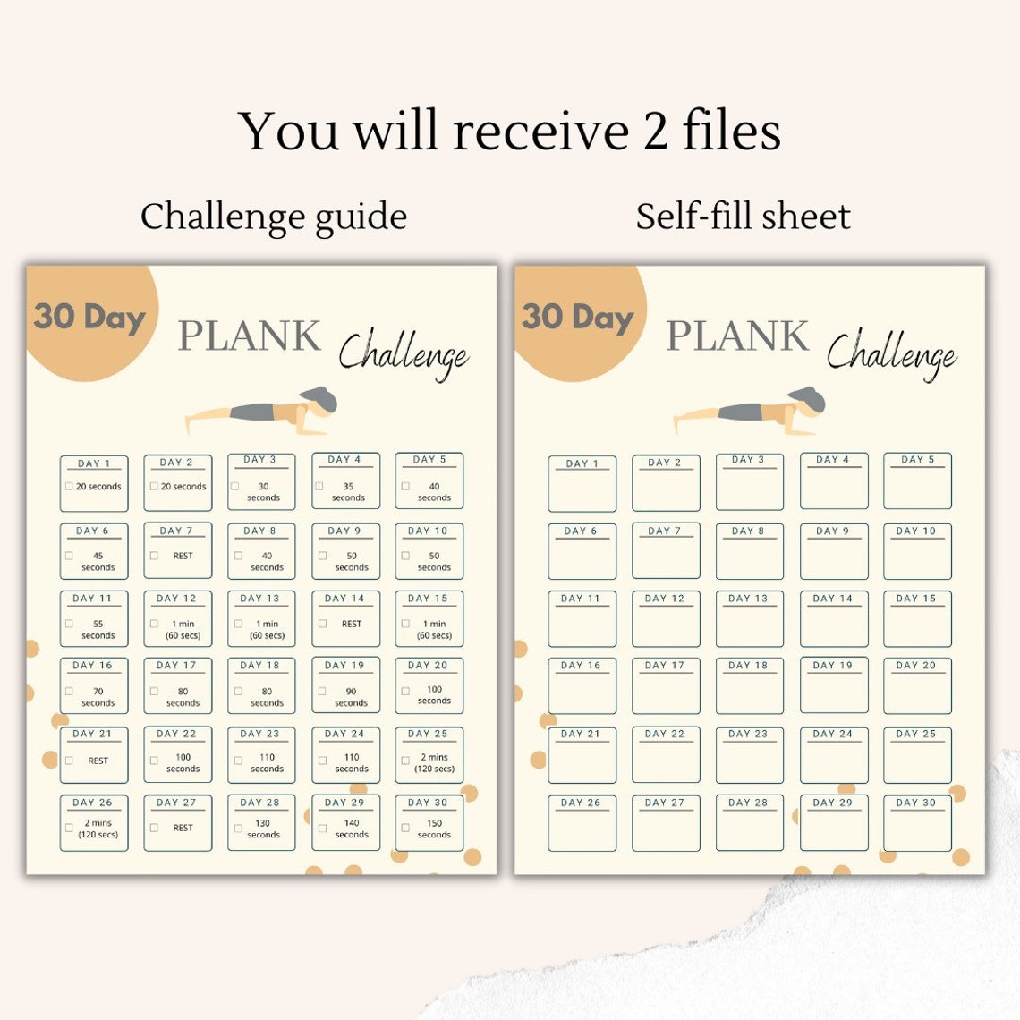 30 Day Plank Challenge Digital Fitness Guide Printable - Etsy