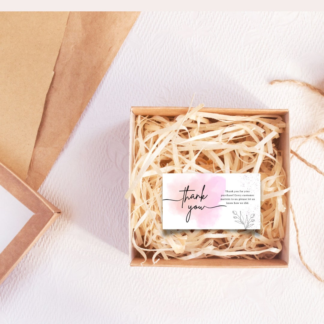 Thank You Card Small Business Package Inserts Customer Card Shop Owner ...