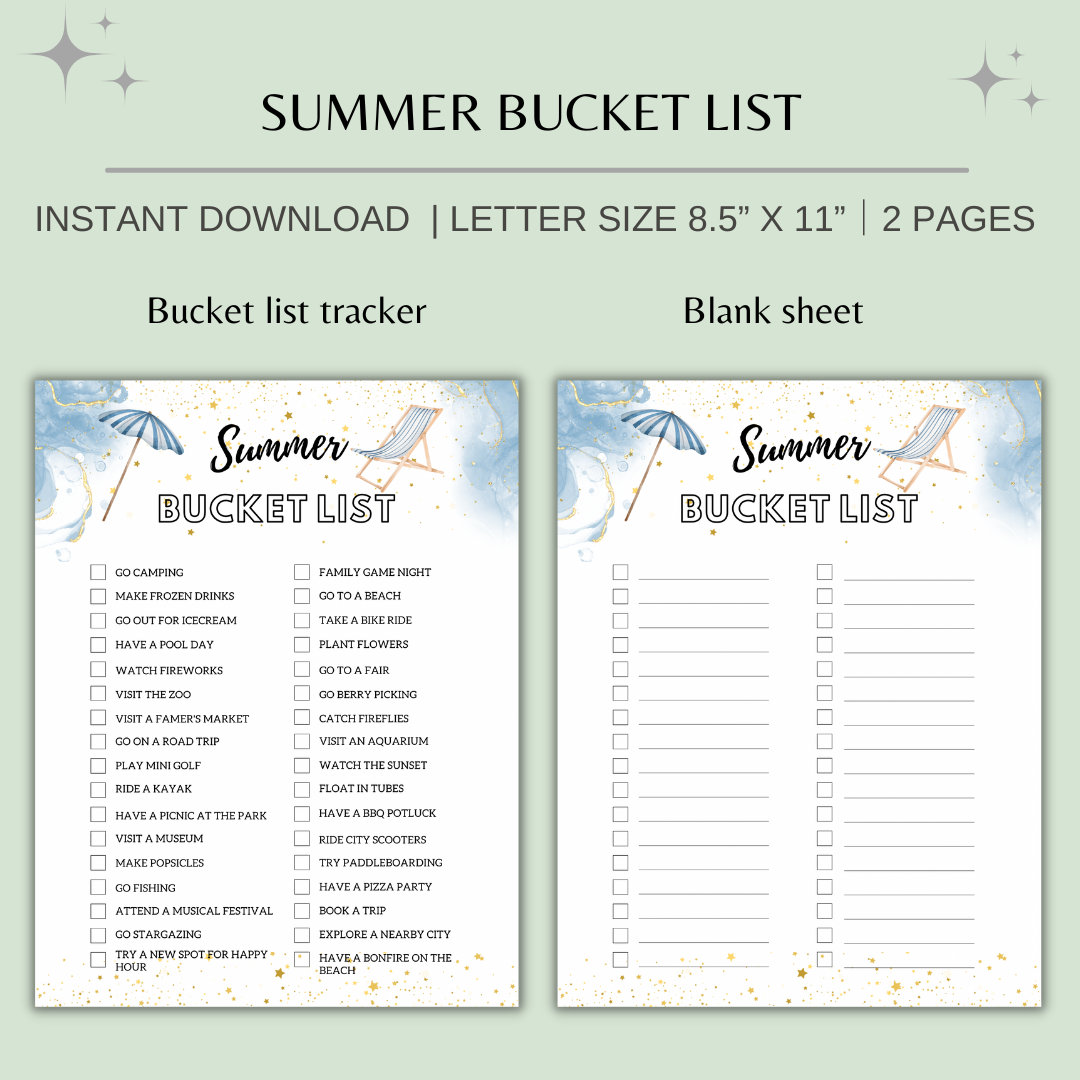 Ultimate Summer Bucket List Printable | Fun Summer Activities | Summer ...
