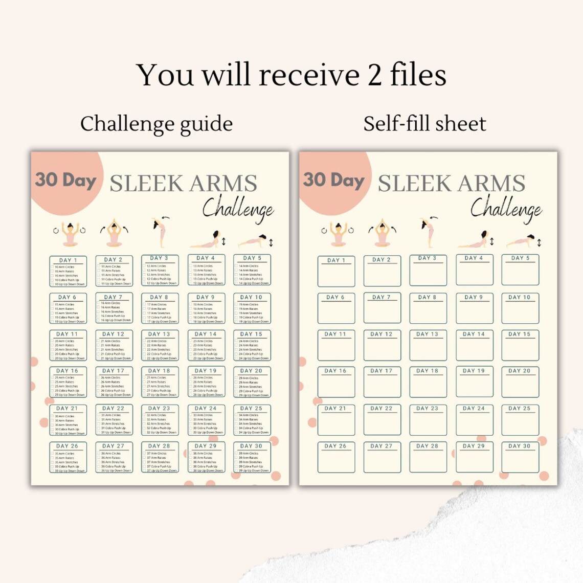 30 Day Sleek Arm Challenge Body Building Tracker How to - Etsy