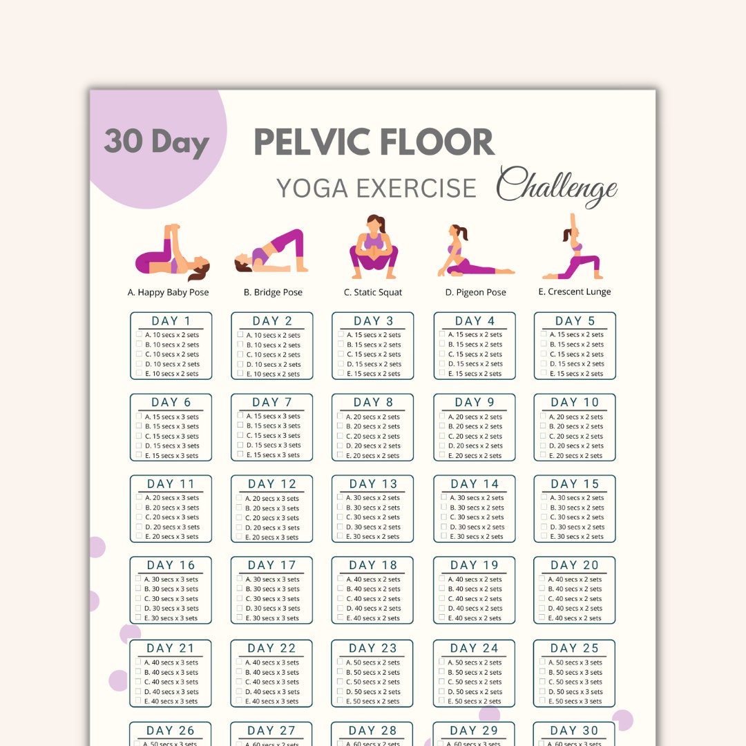 Pelvic Floor Exercise Challenge Instant Download Pelvic Floor Muscle Workout Digital Fitness ...