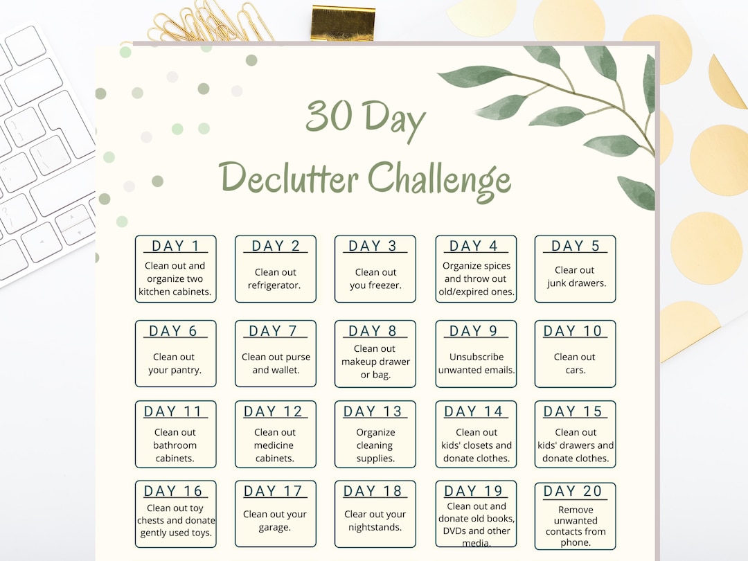 30 Day Declutter Challenge | Home Organization Guide | Minimalist ...