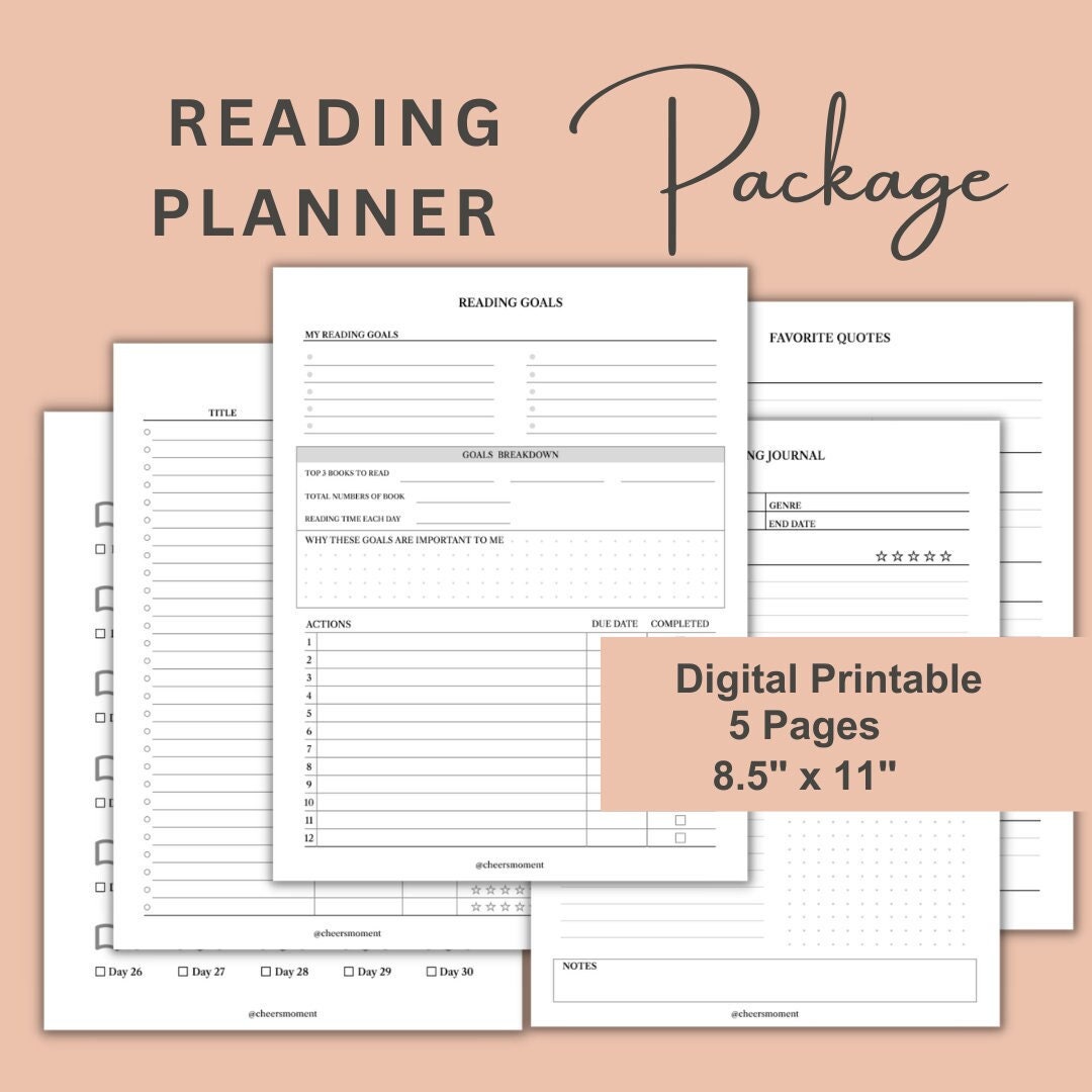 Reading Planner Package | Goal Setting | Productivity Planner| Reading ...