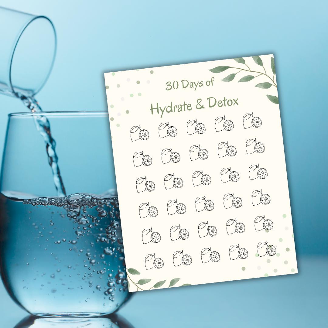 30-day Hydrate & Detox Tracker Printable: Healthy Habits Challenge (PDF ...