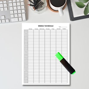 Half Hour Weekly Schedule Printable Digital Weekly Planner Agenda to Do ...