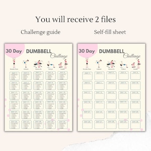 30 Day Dumbbell Challenge | Dumbbell Fitness | Printable Dumbbell ...