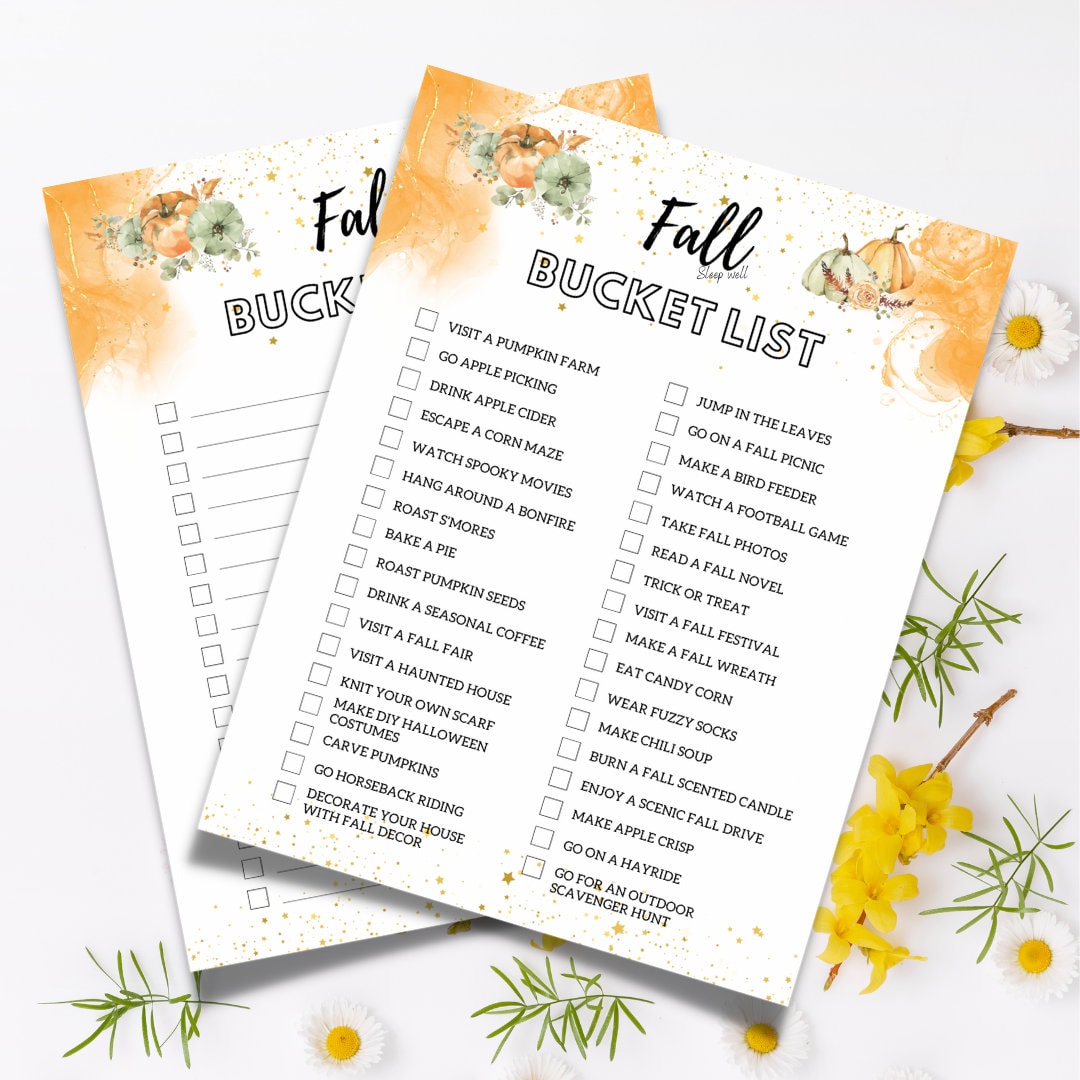 Fall Bucket List Printable | Autumn Fun Activities Idea | Autumn to Do ...