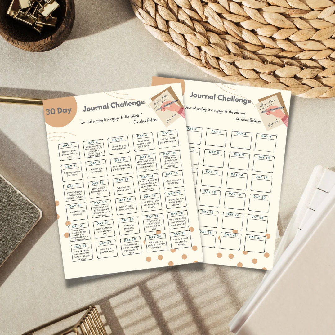 30 Day Journal Challenge | Writing Challenge | 30 Day Prompts | Writing ...