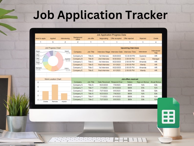 Job Application Tracker Google Sheet Job Search Planner Easy Find Job Automated Job Search Tool ...