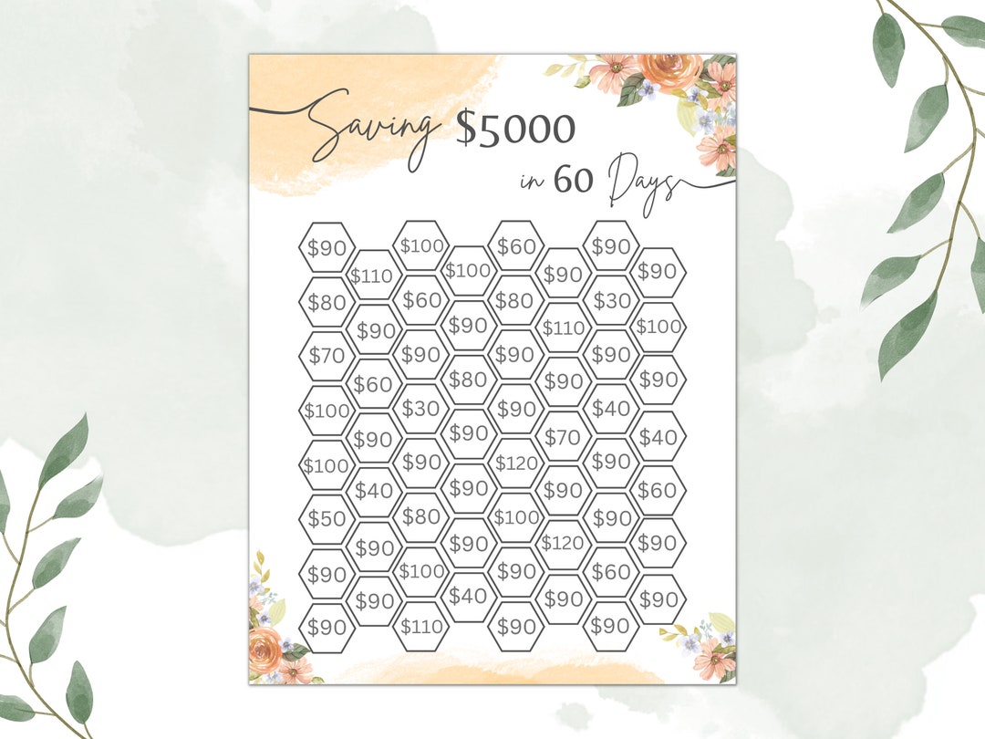 Save 5000 Dollars in 60 Days Challenge | Money Saving Challenge | Budget Saving Tracker ...