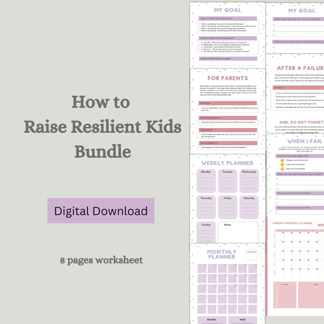 How to Raise Resilient Kids Bundle Printable Digital Guide - Etsy
