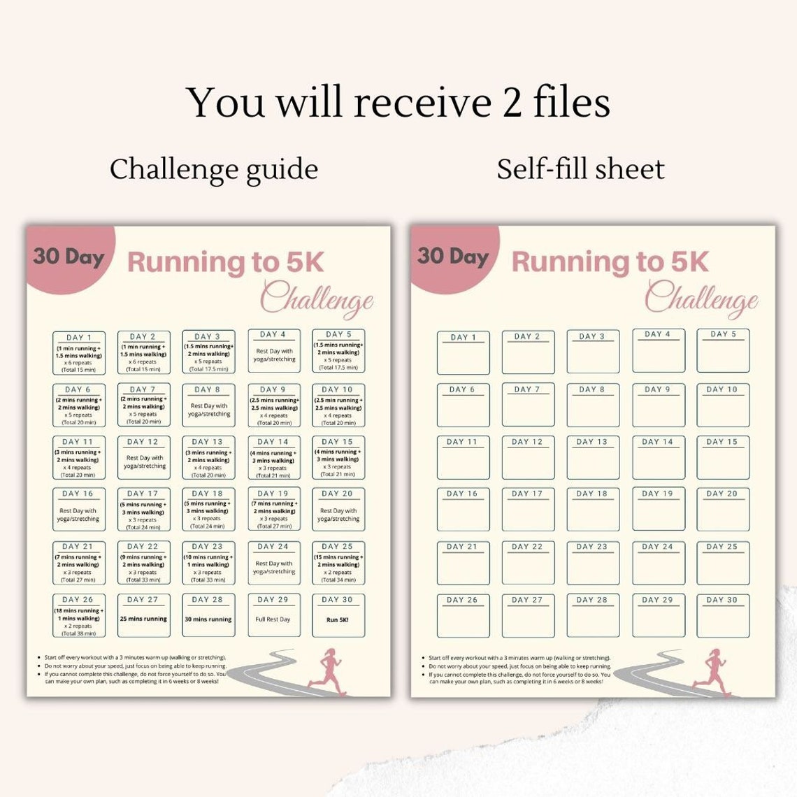 30 Day Running 5K Challenge Printable Running Tracker - Etsy Canada