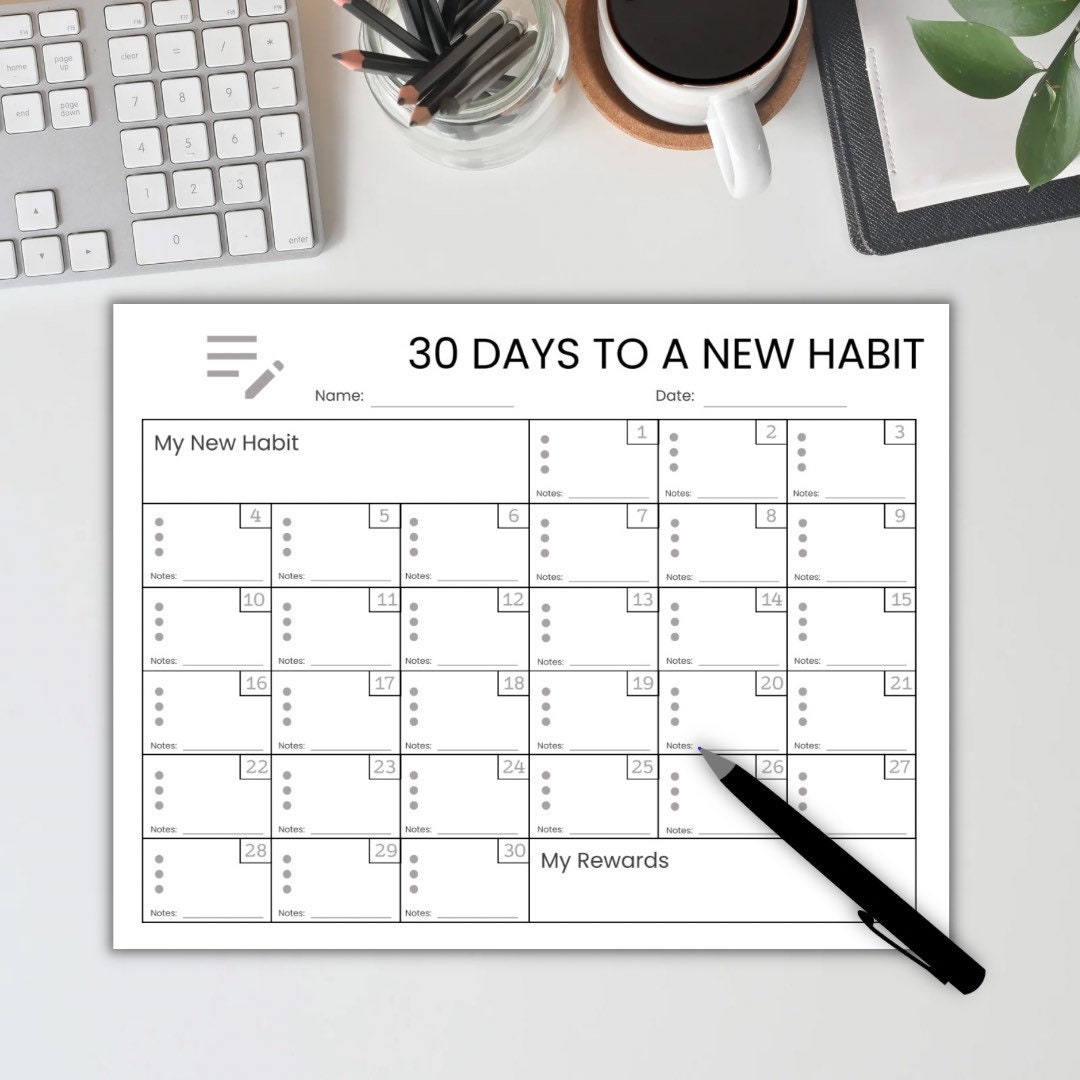 30 Days Habit Planner Habit Tracker Planner Habit Planner - Etsy