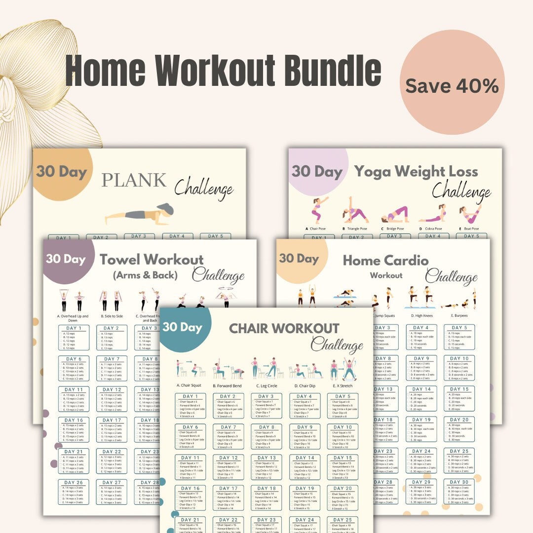 30 Day Home Workout Challenge Bundle | Digital Fitness Challenge ...