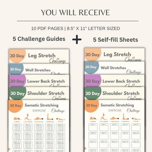 30 Day Stretch Workout Bundle | Digital Stretching Fitness Challenge ...