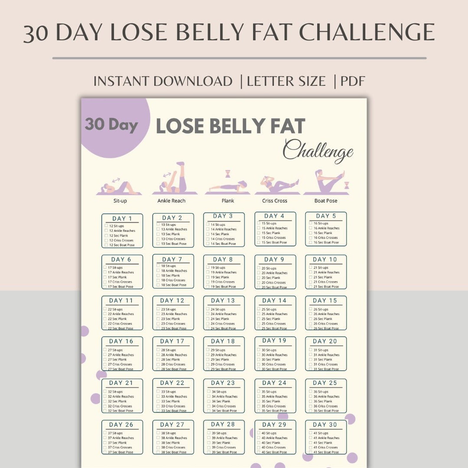 30 Day Lose Belly Fat Challenge | Belly Workout Digital | Flat Abs ...