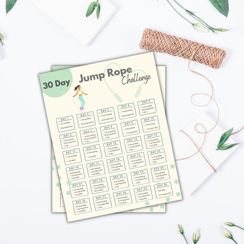 30 Day Jump Rope Challenge Digital Fitness Planner Body - Etsy Canada