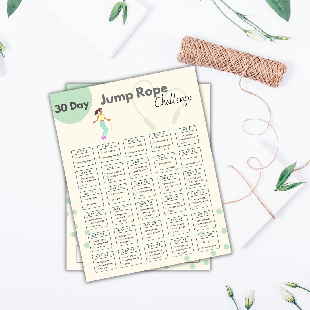 30 Day Jump Rope Challenge Digital Fitness Planner Body - Etsy Canada