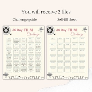 30 Day Movie Challenge | Digital Film Tracker | Movie Planner ...