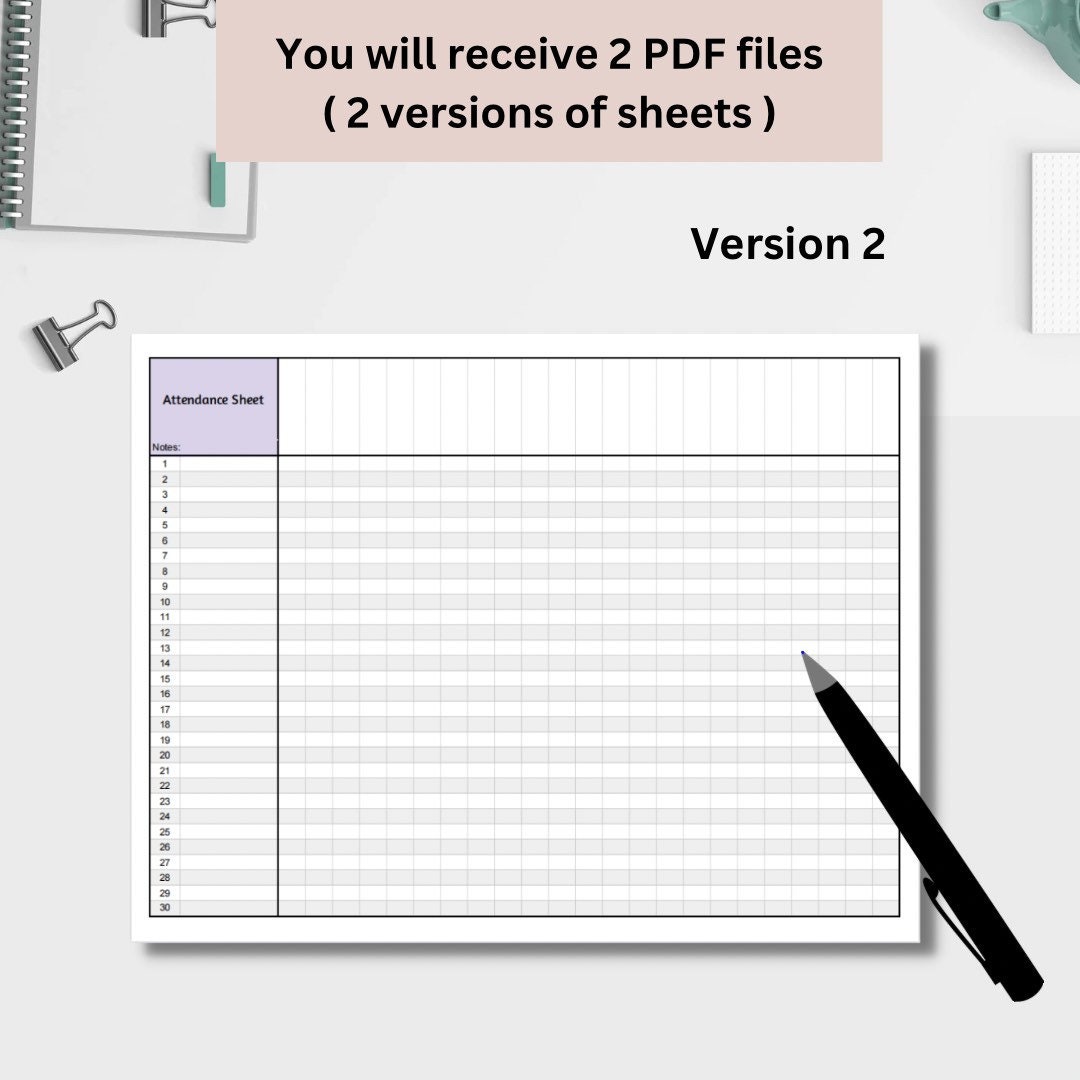 Attendance Sheet | Digital Attendance Tracker | Attendance Record List ...