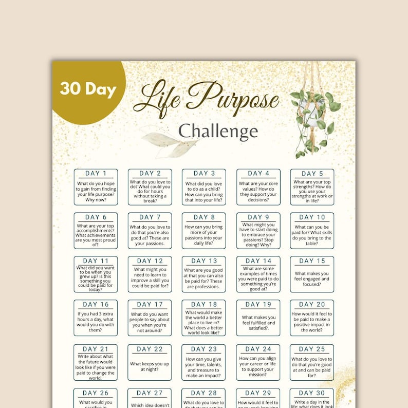 30 Day Life Purpose Challenge | Discover Your Path Guide | Your Purpose ...