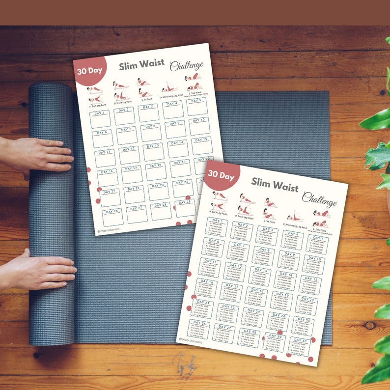 Ultimate 30 Day Slim Waist Challenge Printable | Waist Slimdown Planner ...
