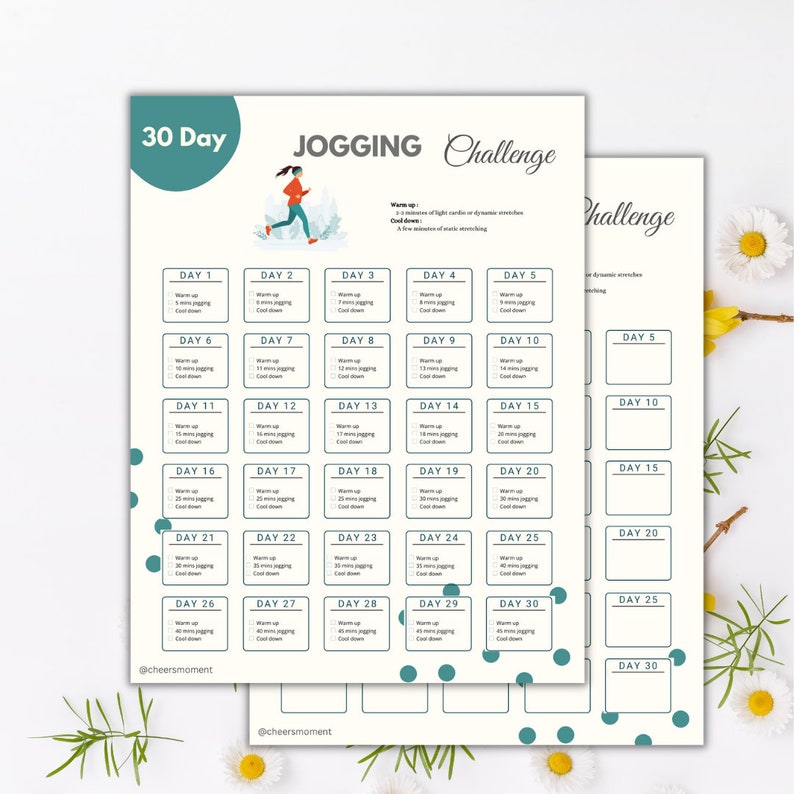 Ultimate 30 Day Jogging Challenge | Running Fitness | Printable Running ...