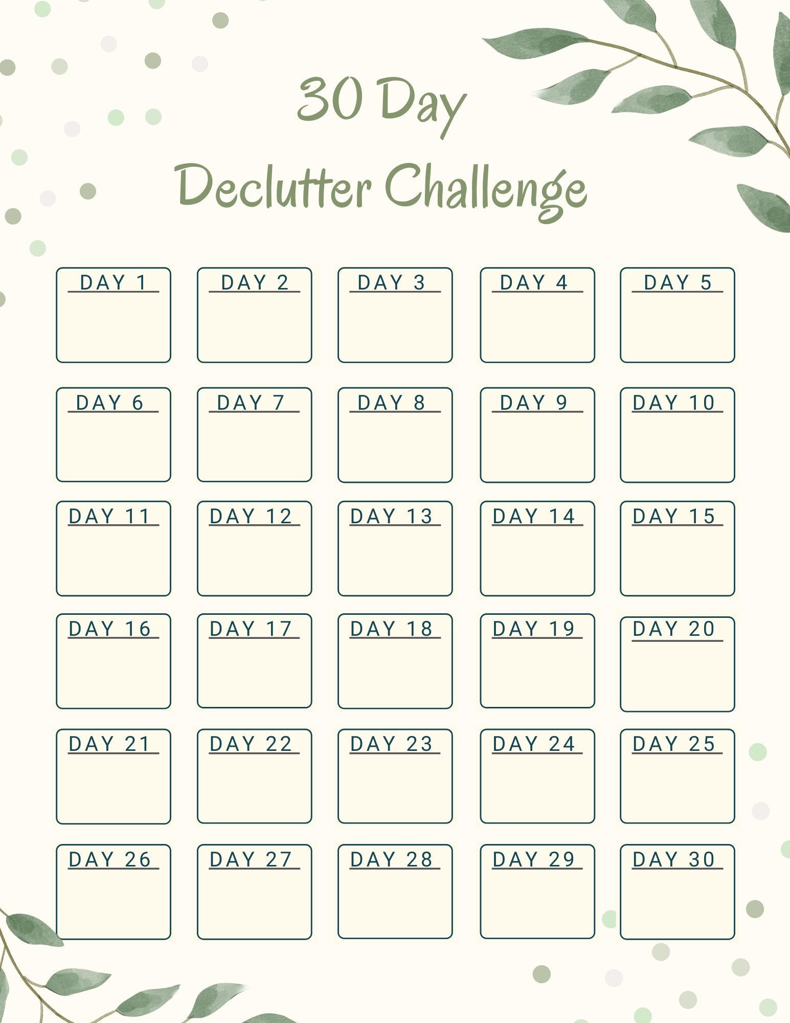 30 Day Declutter Challenge Home Organization Guide | Etsy