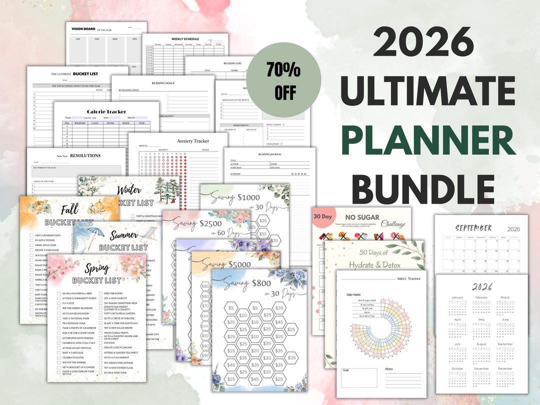 2026 Ultimate Planner Bundle | Tracker for the Year | Monthly Tracker ...