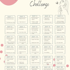 30 Day Health and Beauty Challenge | Digital Download Beauty Planner ...
