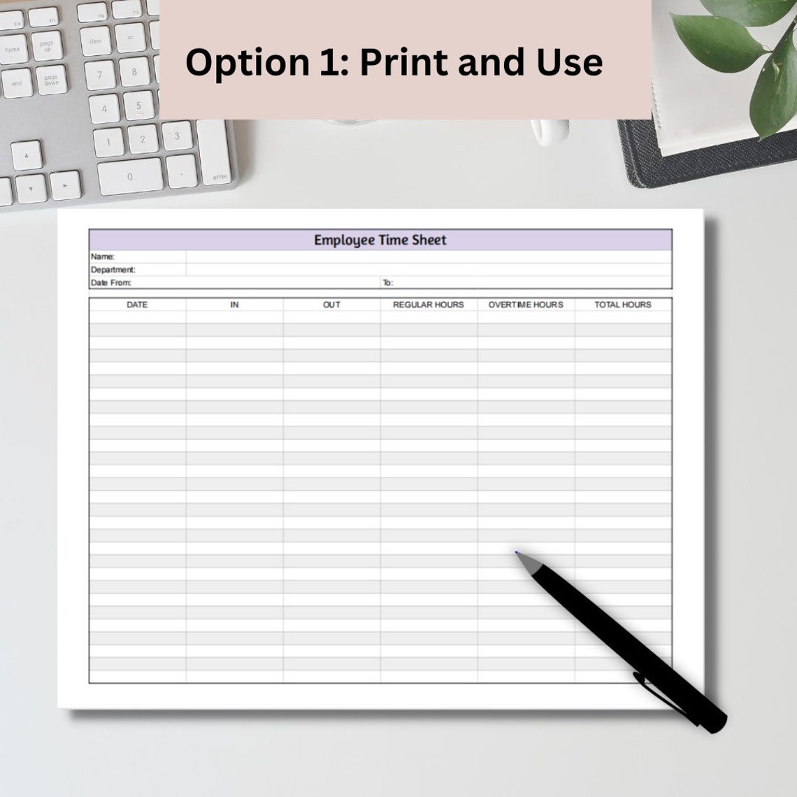 Employee Time Sheet | Editable Time Sheet | Work Schedule Planner - Etsy