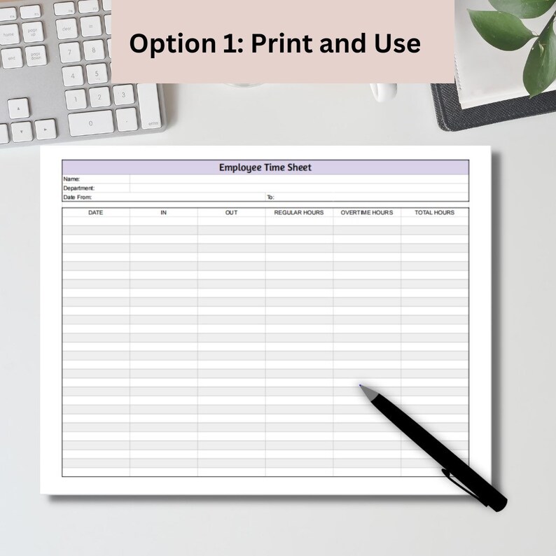 Employee Time Sheet | Editable Time Sheet | Work Schedule Planner - Etsy