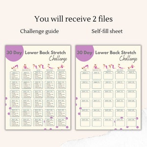 30 Day Lower Back Stretch Challenge | Digital Workout Guide | Workout Planner | Body Building ...