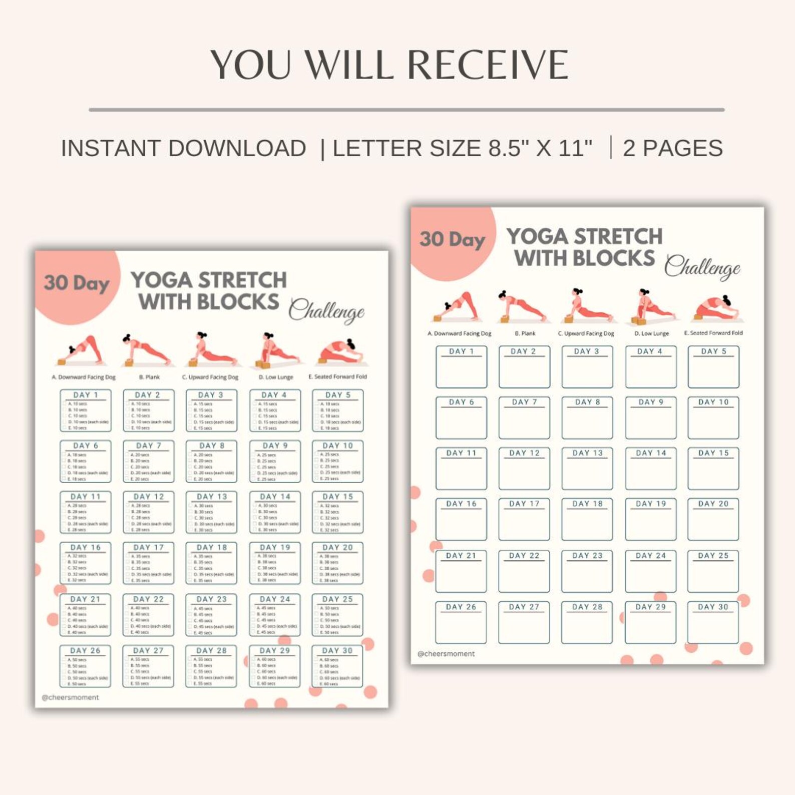 30 Day Yoga Stretch With Blocks Challenge | Yoga Block Workout | Yoga ...