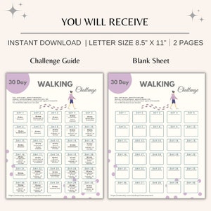 30 Day Walking Challenge Printable | Digital Walking Planner | Monthly ...