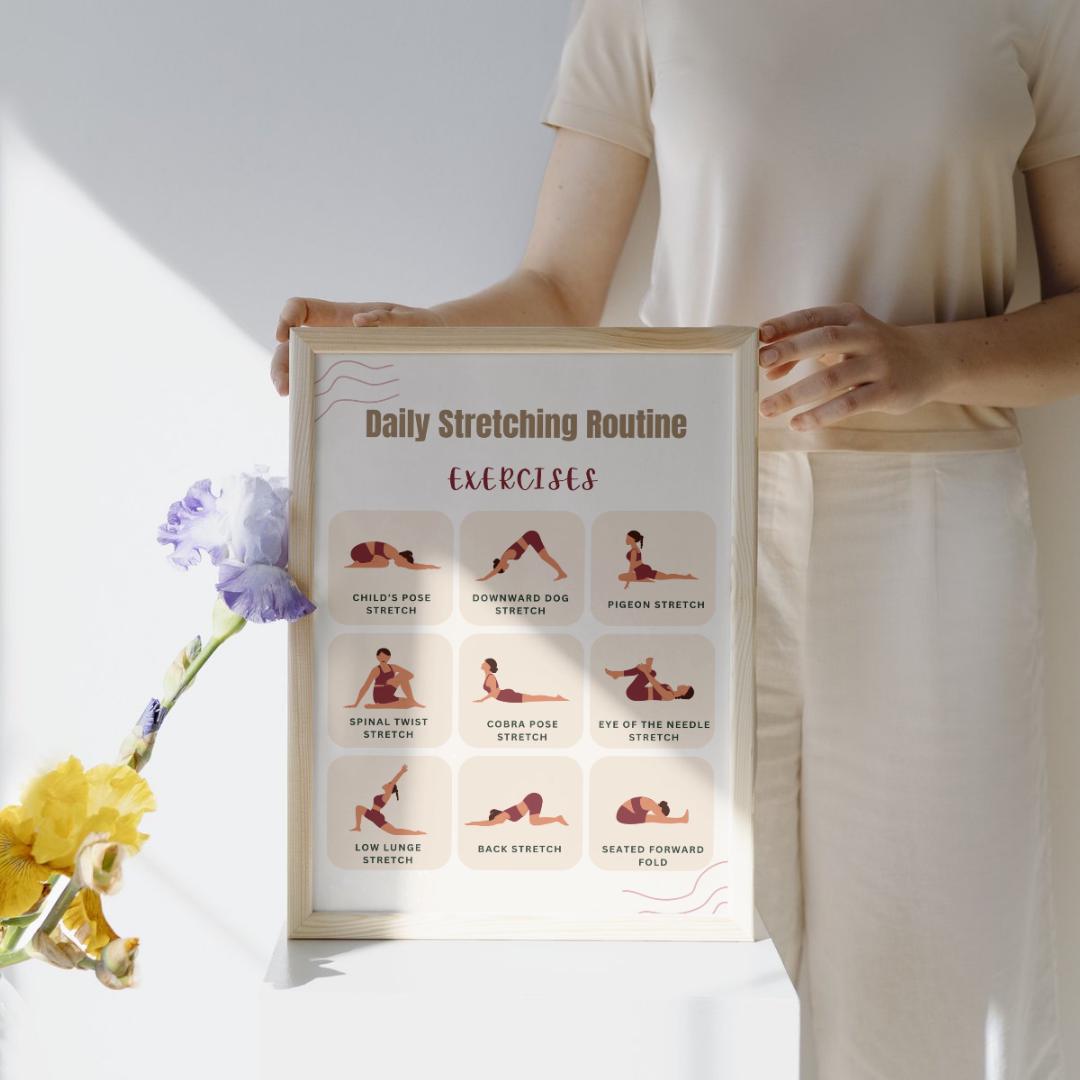 Daily Stretch Routine Poster Printable | Digital Yoga Poster |yoga ...