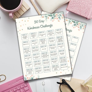 30 Day Kindness Challenge Printable | Act of Kindness | Kindness Ideas ...