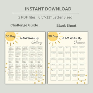 6 AM Wake up Challenge | Morning Person | Morning Routine Planner | Get ...